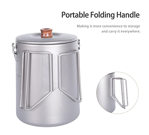 Boundless Voyage Titanium Camping Coffee Pot 1.5L Barista Kettle Coffee Maker Outdoor Traveling Campfire Stovetop Fast Brew Kettle, Capacity 50 Fl.Oz