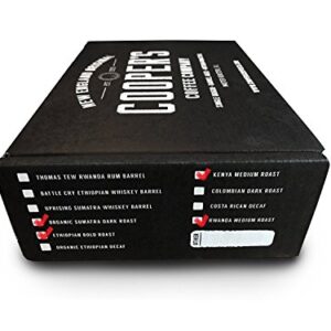 Gourmet Coffee Sampler Gift Box Set | Coffee 4 bags | 1lb Total | Sumatra Dark, Kenya AA Medium-Dark, Rwanda Medium, Natural Ethiopian Medium-Light, 1lb Total (Ground)