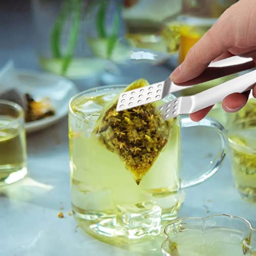 WoYous Tea Scoop, 5 Pcs Tea Scoop For Loose Tea Set Stainless Steel Silver Tea Measuring Spoon Tea Bag Squeezer and Small Tea Scoops for Home Tea Coffee Milk Sugar