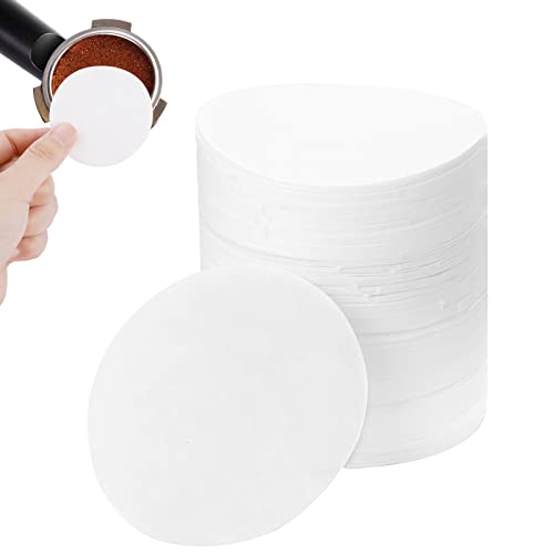 400 Pcs Espresso Paper Filter White Coffee Filter Paper 58mm Replacement Paper Filter Round Coffee Maker Filters Disposable Tea Maker Filters Compatible with Espresso Makers