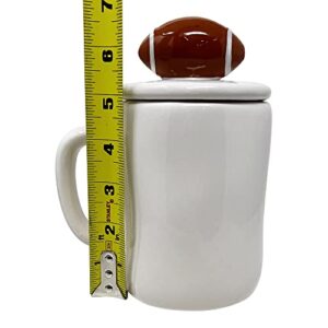 Rae Dunn Football Inspired Ceramic Coffee/Tea Mug (Game Day/White)