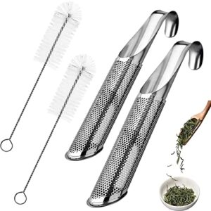 2pcs tea infuser for loose tea, 304 stainless steel tea strainer, loose leaf tea filter, tea diffuser, long-handle tea steeper for steep tea, loose tea, coffee, rose, spices