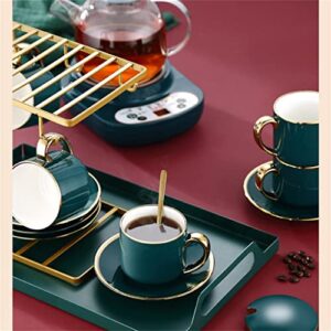 CXDTBH Tea Cup Glass Kettle European Household Ceramic Nordic Coffee Cup And Saucer Utensils Afternoon Tea Set (Color : D, Size : As the picture shows)