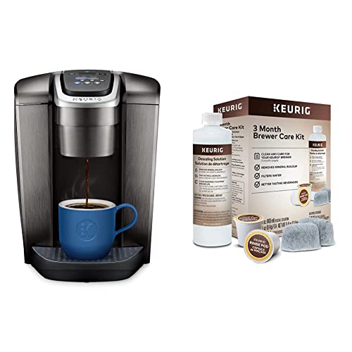 Keurig K-Elite Coffee Maker, Single Serve K-Cup Pod Coffee Brewer & 3-Month Brewer Maintenance Kit Includes Descaling Solution, Water Filter Cartridges & Rinse Pods, Compatible Classic/1.0