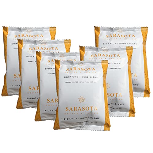 Sarasota Gourmet Coffee Packets, Pre Ground Coffee Packs, Signature House Breakfast Blend, Medium Roast, Bulk Single Pot Bags for Drip Coffee Makers, (12 oz Bags, Pack of 6)