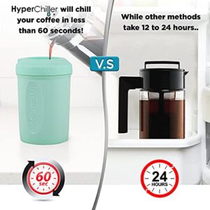 HyperChiller HC2M# Patented Iced Coffee/Beverage Cooler, NEW, IMPROVED,STRONGER AND MORE DURABLE! Ready in One Minute, Reusable for Iced Tea, Wine, Spirits, Alcohol, Juice, 12.5 Oz, Spearmint