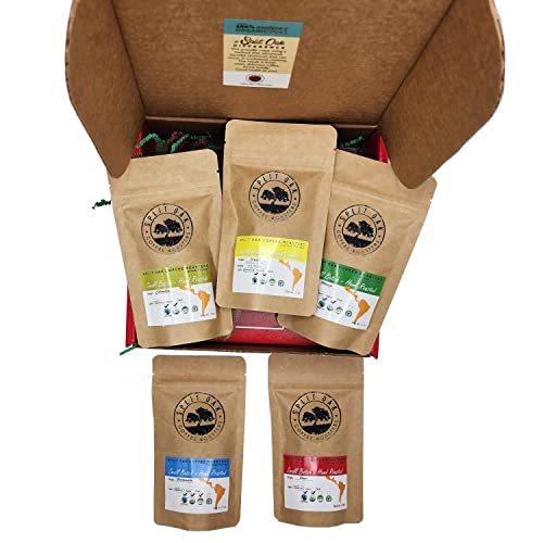 Best Coffee Samples 5 Pack Coffee Gift Set Las Americas. Gourmet Organic Medium Roast whole Bean Coffee with Best Beans From Mexico, Guatemala, Peru, Colombia and Brazil