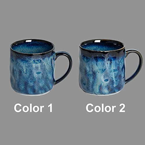 KYBSCZ Ceramic Coffee Mugs - 10 Ounces Ceramic Mugs - Tea Cups with Handle - Funny Cappuccino Cups - Dishwasher Safe, Set of 4