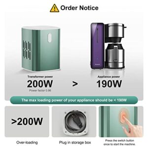 AMANDONG Step Up Transformer 110V to 220V Voltage Converter 200W,Suit for Mobile Phone, Electric Toothbrush, Electric Shaver, Small Electric Fan, and Other Appliances (200W) (200W)