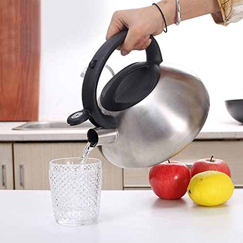 MOUSKE Whistling Tea Kettles - Large Capacity Tea Kettle - Bouilloire Sifflante with Ergonomic Handle for Electric Ceramic Stoves Boil Water and Tea