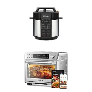 cosori electric pressure cooker 6qt & cosori air fryer toaster oven 26.4qt silver