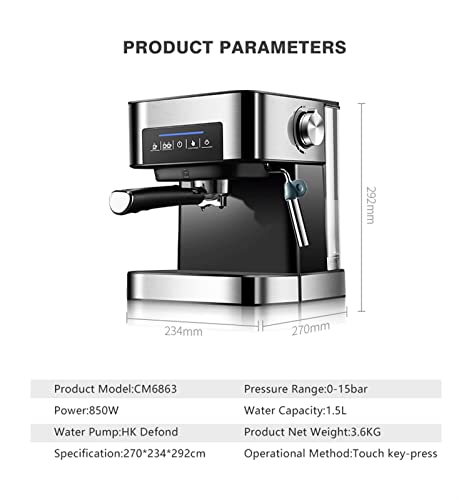 IEASEkfj Espresso Machine Coffee Maker Espresso Maker Semi-Automatic Pump Type Cappuccino Milk Bubble Maker for Home Coffee Machine