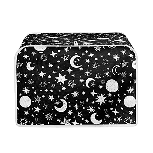 Xhuibop Moon Star 4 Slice Toaster Wide Slots, Washable Kitchen Medium Appliance Covers Stain Resistant Bread Maker Cover for Most Standard Toasters Dust and Fingerprints Protection