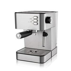 QYTECkfj Coffee Machines Coffee Machine Espresso Machine Household Semi-Automatic Pump Milk Frother Portable Espresso (Color : Silver, Size : EU)