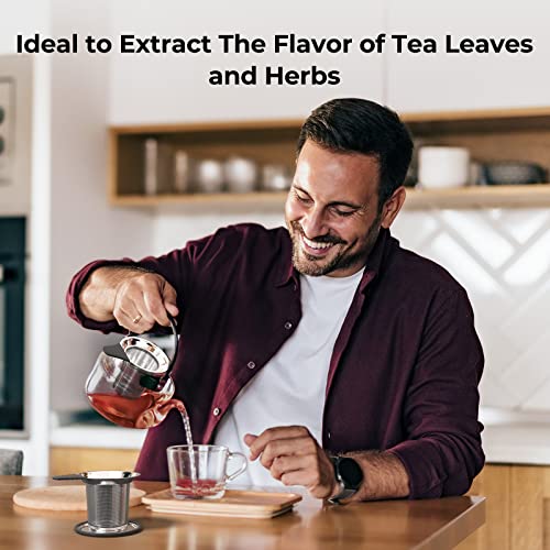 Reinmoson Tea Infusers for Loose Tea, Food Grade Silicone and 304 Stainless Steel Extra Fine Mesh Tea Strainer for Loose Leaf Tea Single Cup, Loose Leaf Tea Steeper for White Tea, Rooibos, etc