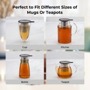 Reinmoson Tea Infusers for Loose Tea, Food Grade Silicone and 304 Stainless Steel Extra Fine Mesh Tea Strainer for Loose Leaf Tea Single Cup, Loose Leaf Tea Steeper for White Tea, Rooibos, etc