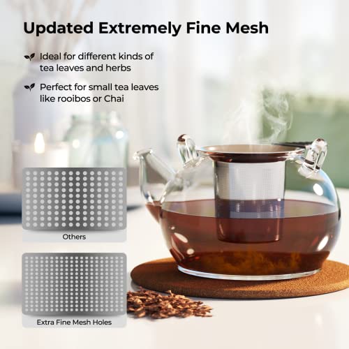 Reinmoson Tea Infusers for Loose Tea, Food Grade Silicone and 304 Stainless Steel Extra Fine Mesh Tea Strainer for Loose Leaf Tea Single Cup, Loose Leaf Tea Steeper for White Tea, Rooibos, etc