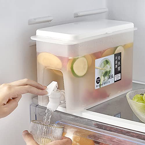 3.5L Large Capacityre Frigerator Cold Kettle With Faucet Fruit Teapot Lemonade Bucket, Ideal for Home, Office, Parties and Daily Use