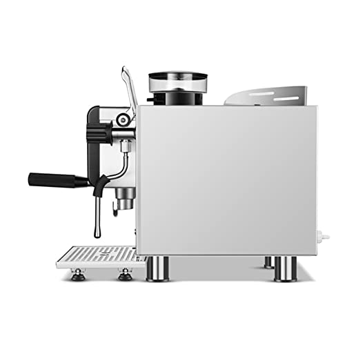 XBROOM Commercial Espresso Machine Stainless Steel Touch Automatic With Quiet Grinder Dual Boiler Water Supply Line (Size : EU)