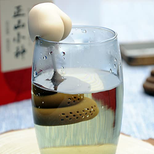 Funny Tea Infuser for Loose Tea, 1/2 Pieces Silicone Loose Leaf Tea Infuser, Tea Strainer Strainer & Steeper Hot Tea Filter, Fine Mesh Tea Filter, Gift for Tea Lover Drinkers Father's Day