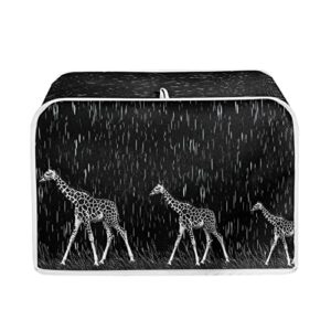 salabomia bread toaster cover 2 slice, giraffe washable bread toaster oven dustproof cover, small decorative bread maker cover, anti fingerprint toaster covers, black