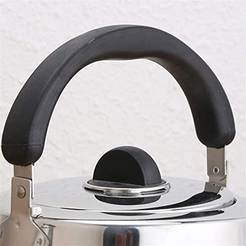 Whistle Tea Kettle Silver Teapot, with Food Grade Stainless Steel and Curved Heat-Resistant Handle, Suitable for Stove Top (Size : 5L)