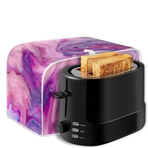 Baxinh Marble Toaster Cover 2 Slice Washable Appliance Decoration, Small Oven Bread Maker Dust Cover Universal Fit for Most Standard Toasters, Quilted Bakeware Protector, Pink