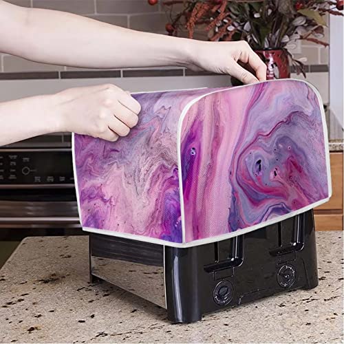 Baxinh Marble Toaster Cover 2 Slice Washable Appliance Decoration, Small Oven Bread Maker Dust Cover Universal Fit for Most Standard Toasters, Quilted Bakeware Protector, Pink