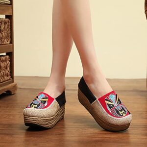 Casual Shoes Fashion Shoes for Women High Heeled Fashion Boots Silp On Dark Wedges Shoes for Women Red