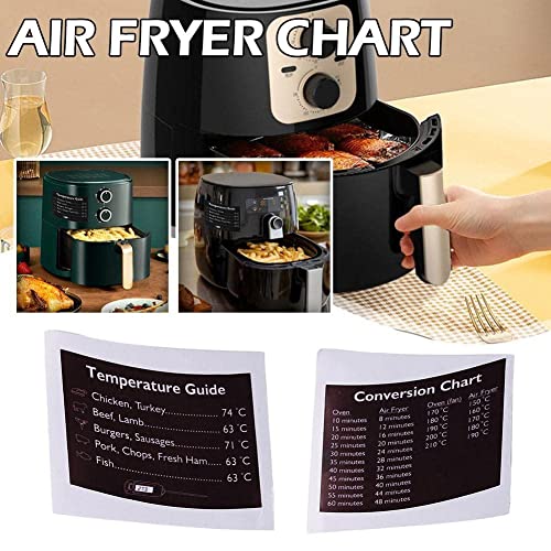 BAILIY Magnetic Sticker Air Fryer Cooking Time Chart Kitchen Conversion Chart Quick Fryer Air Must-Have Reference Guide Accessories