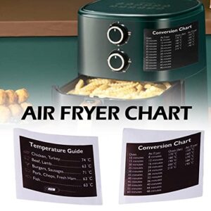 BAILIY Magnetic Sticker Air Fryer Cooking Time Chart Kitchen Conversion Chart Quick Fryer Air Must-Have Reference Guide Accessories