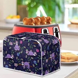 DISNIMO Sloth 2 Slice Toaster Cover, Kitchen Small Appliance Cover Fingerprint and Greasy Protection, Machine Washable Polyester Toaster Dustproof Cover