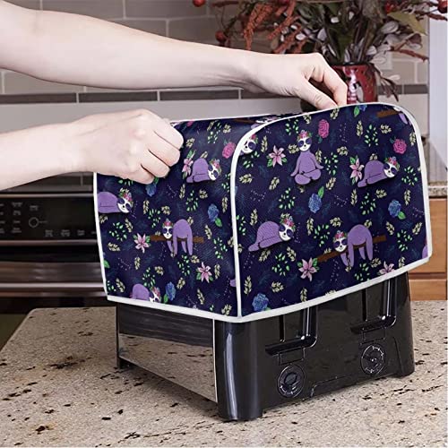 DISNIMO Sloth 2 Slice Toaster Cover, Kitchen Small Appliance Cover Fingerprint and Greasy Protection, Machine Washable Polyester Toaster Dustproof Cover