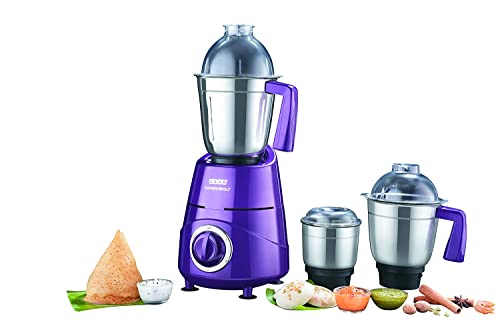 USHA Thunderbolt 800-Watt Copper Motor Mixer Grinder with 3 Jars and 5 Years Motor Warranty with 110V plug usa canada