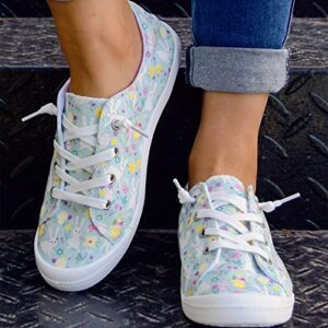 Women Shoes Fashion Floral Casual Shoes Flat Soft Soles Wear Casual Shoes Casual Shoes for Women Size 9 Sky Blue