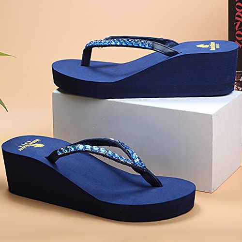 Fashion Ladies Shoes Summer Beach Slippers Pearl Rhinestone Flip Flops Business Casual Shoes Women Wide