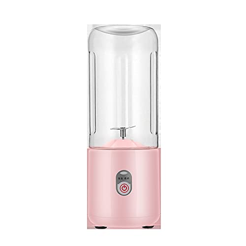 juicer blender small fruit juicer blender juice extractor Portable USB Rechargeable 500ml (Pink)