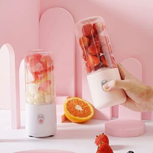 juicer blender small fruit juicer blender juice extractor Portable USB Rechargeable 500ml (Pink)