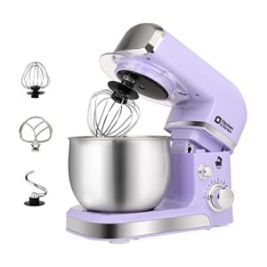 stand mixer, kitchen in the box 3.2qt small electric food mixer,6 speeds portable lightweight kitchen mixer for daily use with egg whisk,dough hook,flat beater (purple)