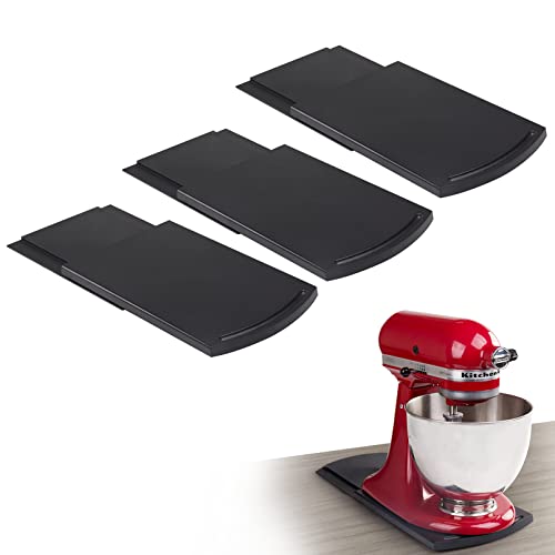 Kitchen Caddy Sliding Tray, Zero Zoo Kitchen Hacks Coffee Slider, Compatible With Coffee Maker, Kitchen Aid Mixer, Blenders and Air Fryer, Appliances Sliders for Coutertop with Rolling Wheels (3 Pack)