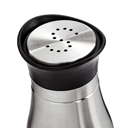 Stainless Steel Salt and Pepper Shakers Set with Glass Bottom, Modern Kitchen Accessories (4oz)