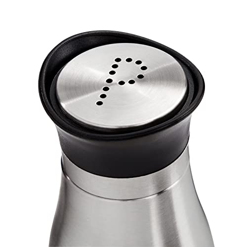 Stainless Steel Salt and Pepper Shakers Set with Glass Bottom, Modern Kitchen Accessories (4oz)