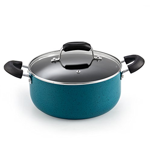 Cook N Home 12-Piece Nonstick Stay Cool Handle Cookware Set, Turquoise