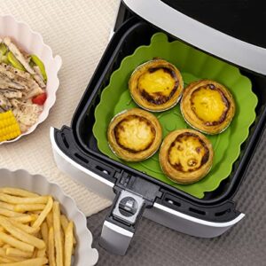 Air Fryer Silicone Liners - Reusable Air Fryer liners - Non Stick Air fryer Silicone Round Basket Pot - Replacement for Parchment Liner Paper 3 to 5 Qt for Oven Air fryer Accessories