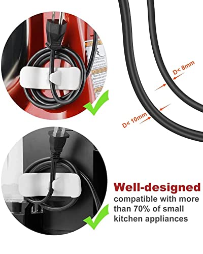 Cord Organizer for Kitchen Appliances 6 Pack Adhesive Cord Winder Wrapper Holder Cable Organizer for Small Home Appliances on Mixer,Blender,Coffee Maker