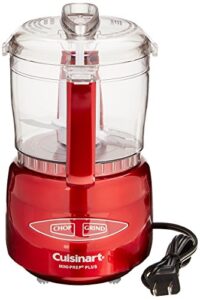 cuisinart mini prep plus food processor, 3 cup, metallic red