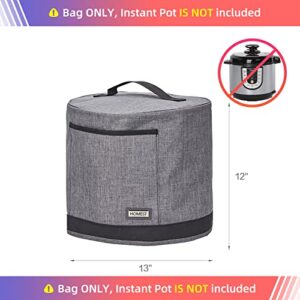 HOMEST Dust Cover with Pockets for Instant Pot 6 Quart, Insulated Pressure Cooker Cover with Easy to Clean Lining, Grey