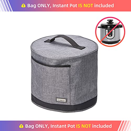 HOMEST Dust Cover with Pockets for Instant Pot 6 Quart, Insulated Pressure Cooker Cover with Easy to Clean Lining, Grey