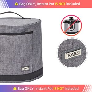 HOMEST Dust Cover with Pockets for Instant Pot 6 Quart, Insulated Pressure Cooker Cover with Easy to Clean Lining, Grey