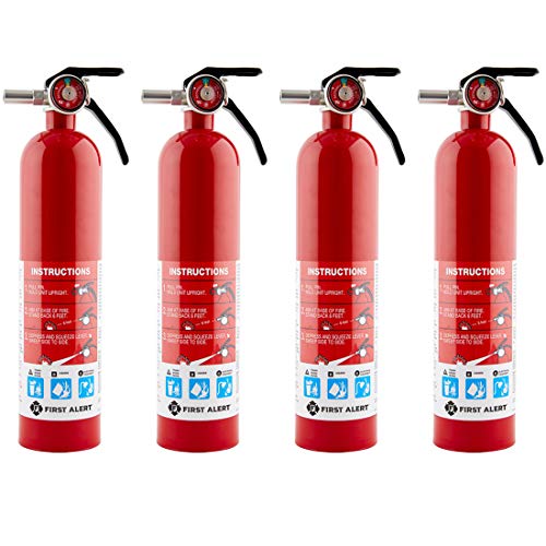 First Alert FE1A10GR195 ABC Home Fire Extinguisher, Rated 1-A:10-B:C, Model# HOME1, Red, 4 Count(Pack of 1)